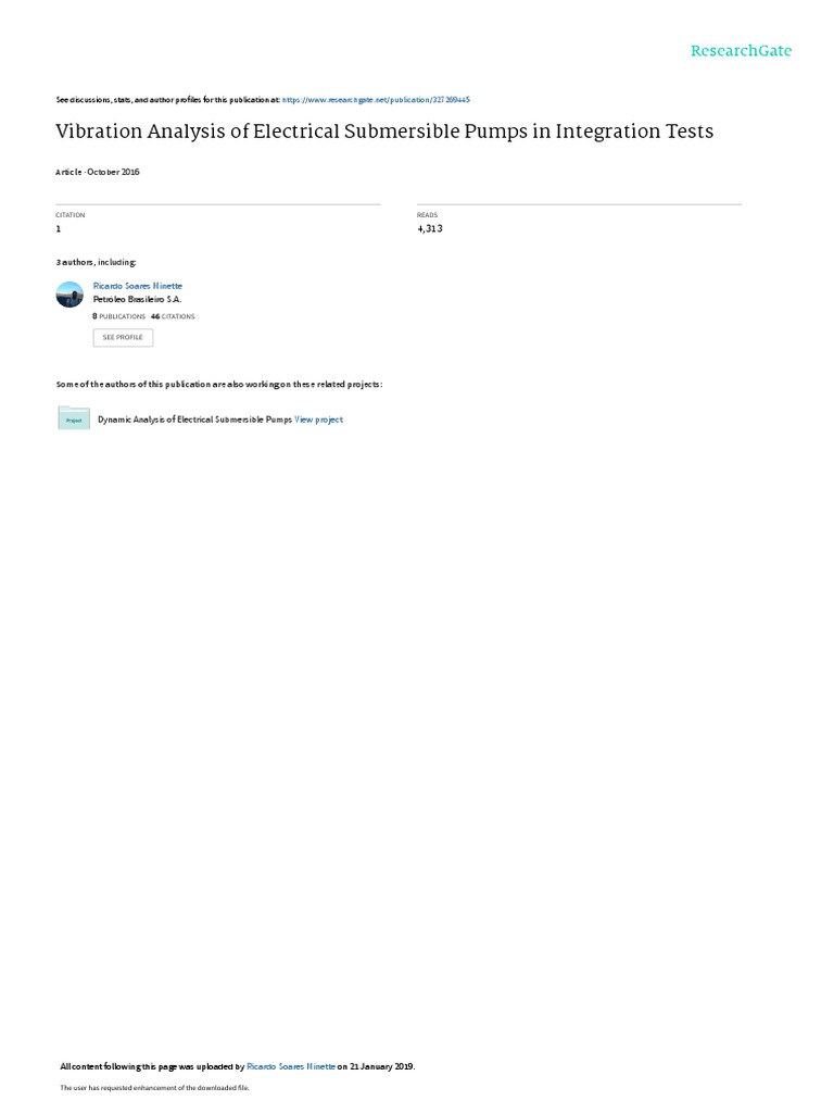 Vibration Analysis of ESP | PDF | Spectral Density | Laplace Transform