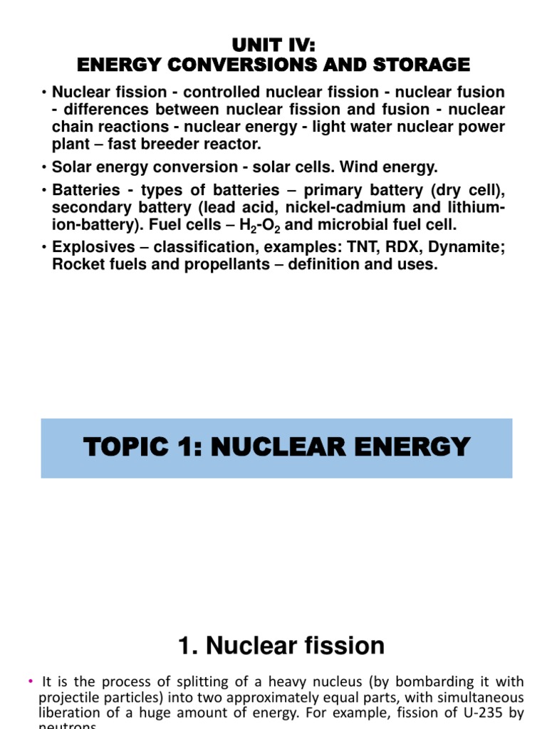 Unit 4 Energy Conversion1 | PDF | Nuclear Fission | Nuclear Reactor