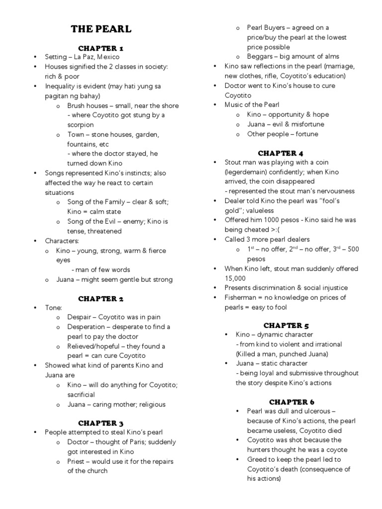 THE PEARL Chapter 1-4 | PDF