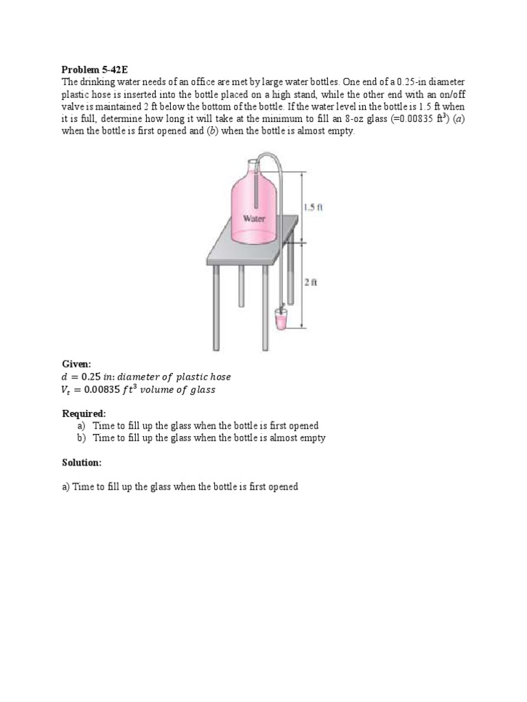 Fluids Problem 5-42E Bernoulli | PDF