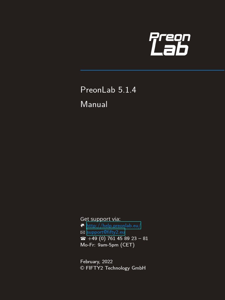 PreonLabManual v5 1 4 | PDF | Installation (Computer Programs) | Window (Computing)