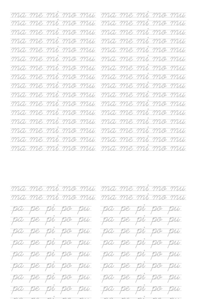 Trazos Ma Me Mi Mo Mu Pa Pe Pi Po Pu | PDF