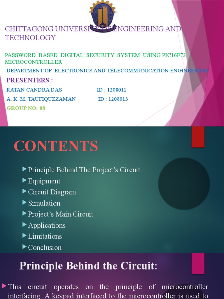Password Based Digital Security System Using PIC16F73 Microcontroller | PDF | Electronic ...