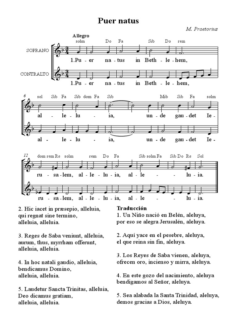 10 Puer Natus (Praetorius) - Partitura Completa | PDF