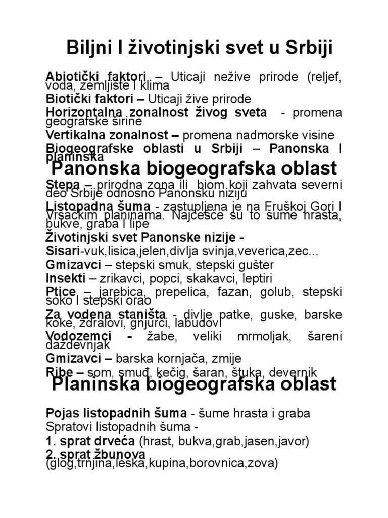 Biljni I Životinjski Svet | PDF