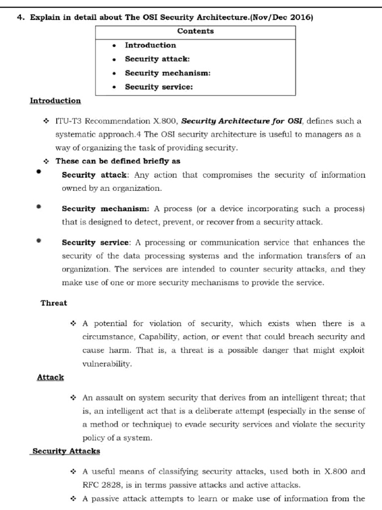 OSI Security Architecture | PDF
