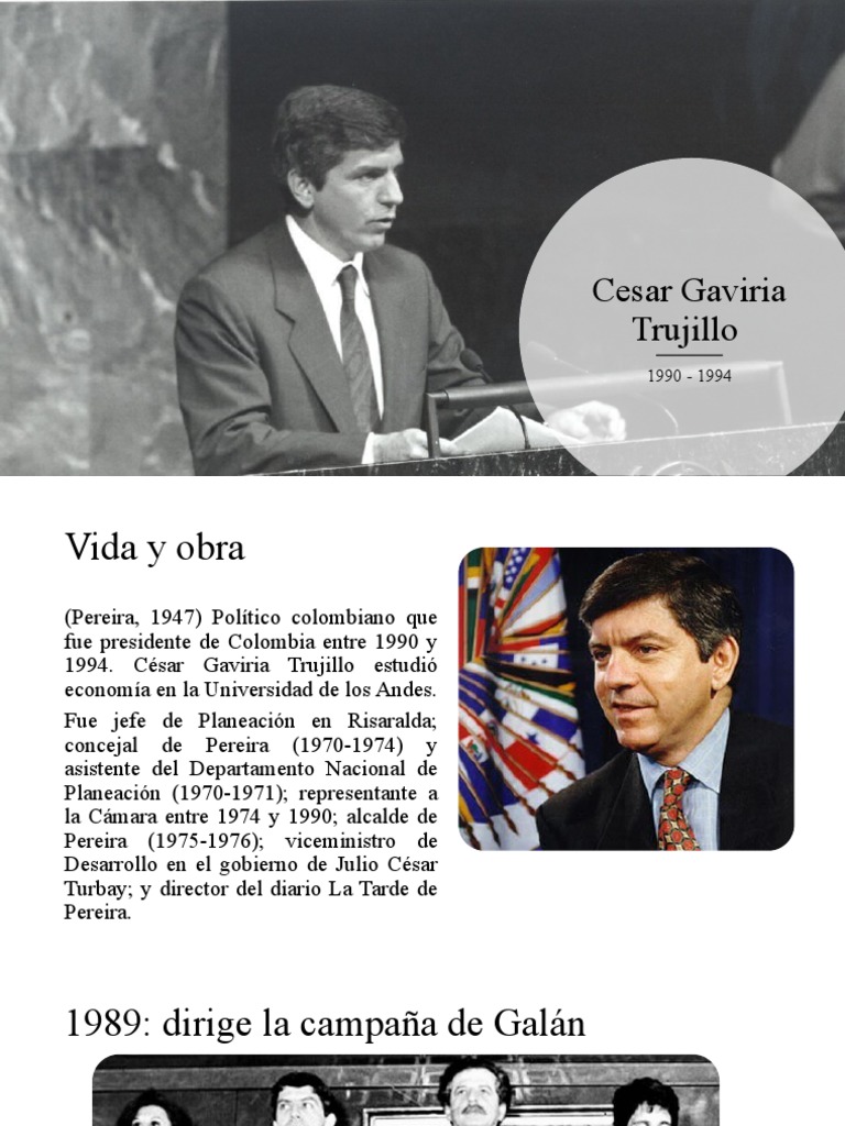 César Gaviria: Presidencia y Legado | PDF | Finanzas y dinero | Política
