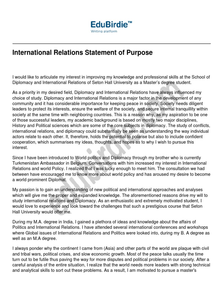 International Relations SOP | PDF | International Relations | Diplomacy