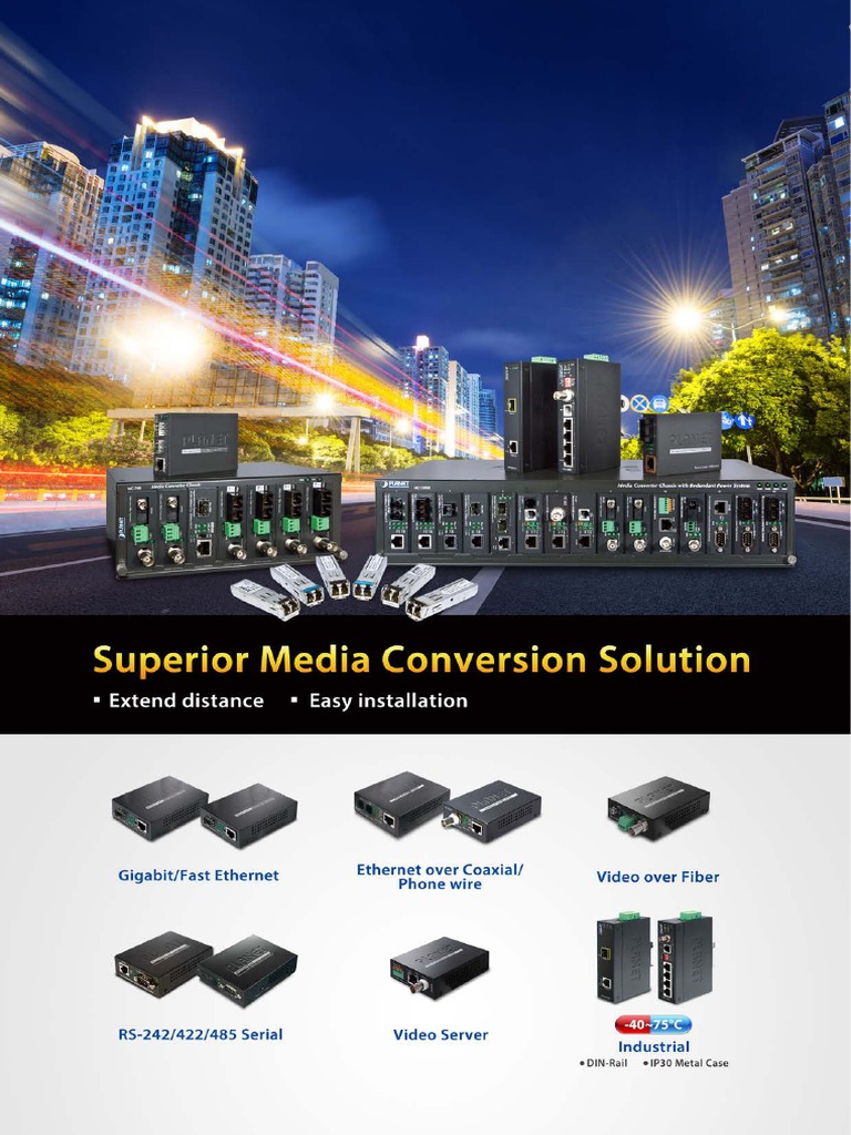 9 Planet Media Convertoare Datasheet | PDF | Fiber To The X | Computer ...