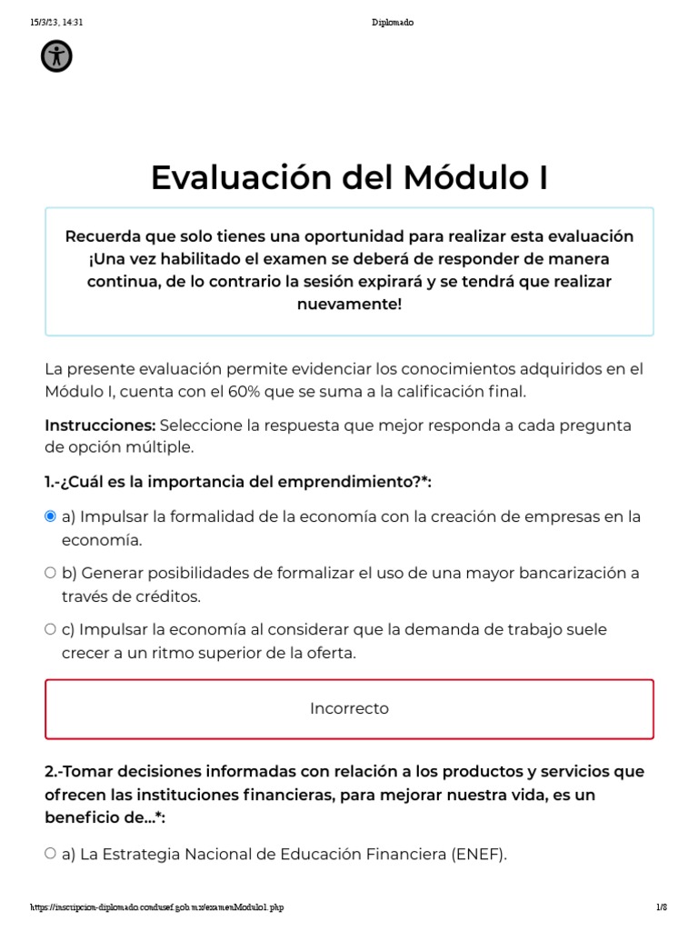 Examen 1 - Educacion Financiera | PDF | Educación financiera | Bancos