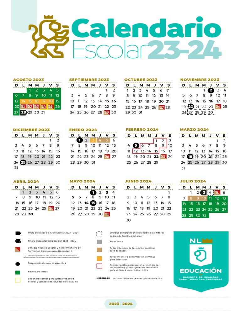 Calendario Escolar 2023 - 2024 | PDF