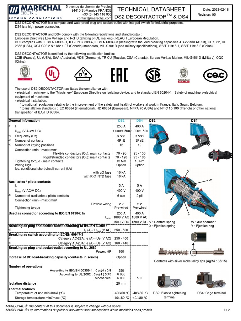 DS2 - DS4 - Technical Datasheet | PDF | Ac Power Plugs And Sockets ...