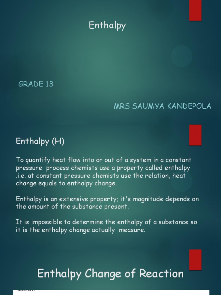 Thermochemistry 111 Enthalpy | PDF | Wellness | Technology & Engineering
