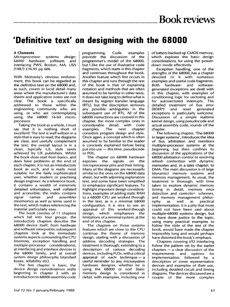 Microprocessor Systems Design 68000 Hard | PDF | Operating System ...