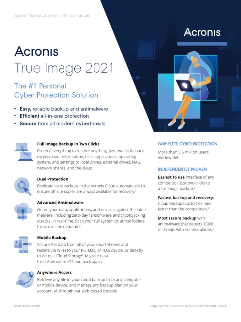 Acronis True Image 2021 Datasheet | PDF | Backup | Antivirus Software