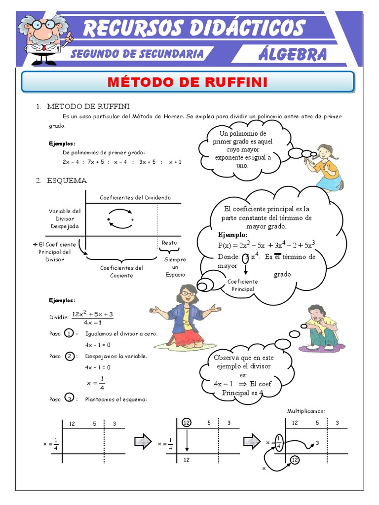 Ejercicios Del Método de Ruffini para Segundo de Secundaria | PDF | División (Matemáticas ...