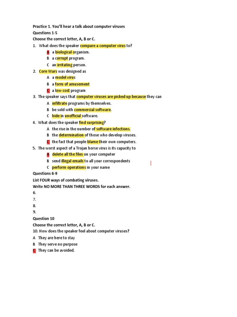 Practice 1 - Computer Virus | PDF