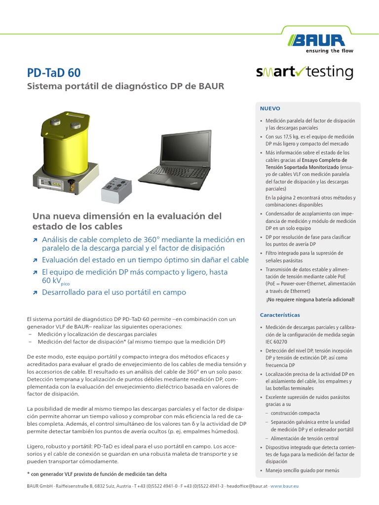 DS - PD and Tan Delta Diagnostics System - PD-TaD 60 - BAUR - Es-Es ...