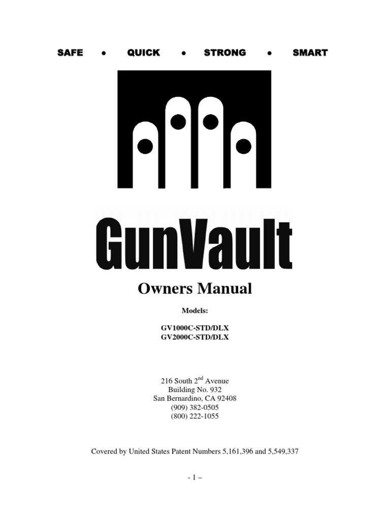 GunVault Safe Owner's Manual Guide | PDF | Bank Vault | Implied Warranty