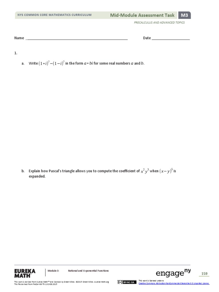 Precalculus m3 Mid Module Assessment | PDF | Factorization | Polynomial