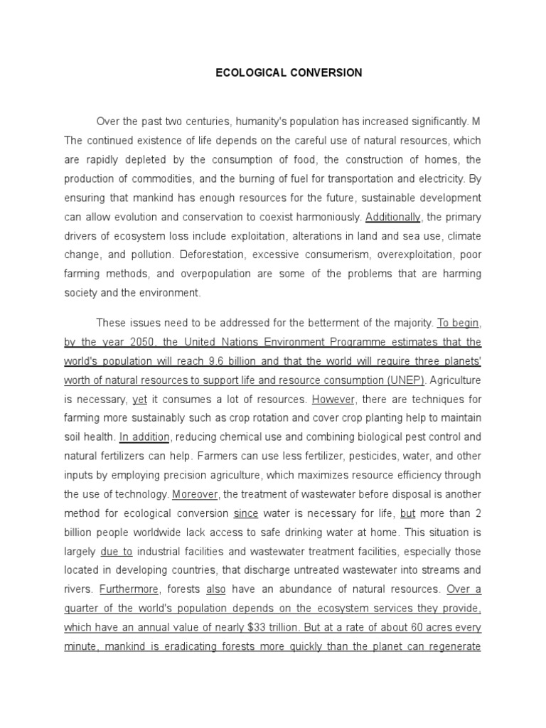 Eapp Assignment Ecological Conversion | PDF