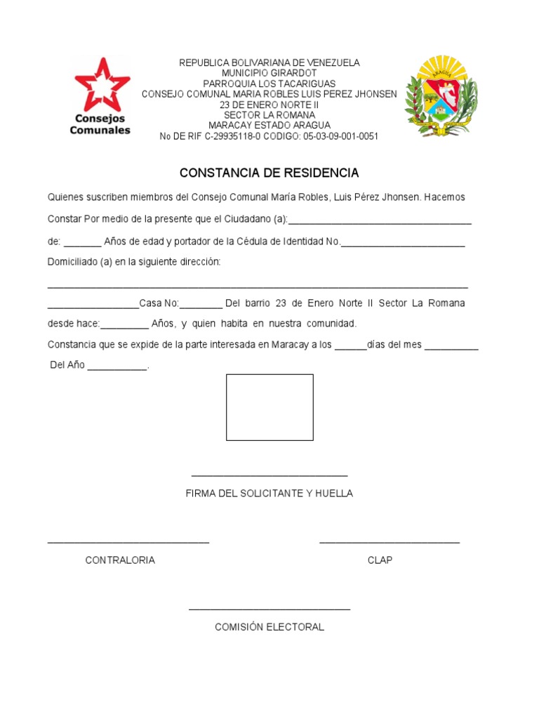 Constancia de Residencia | PDF