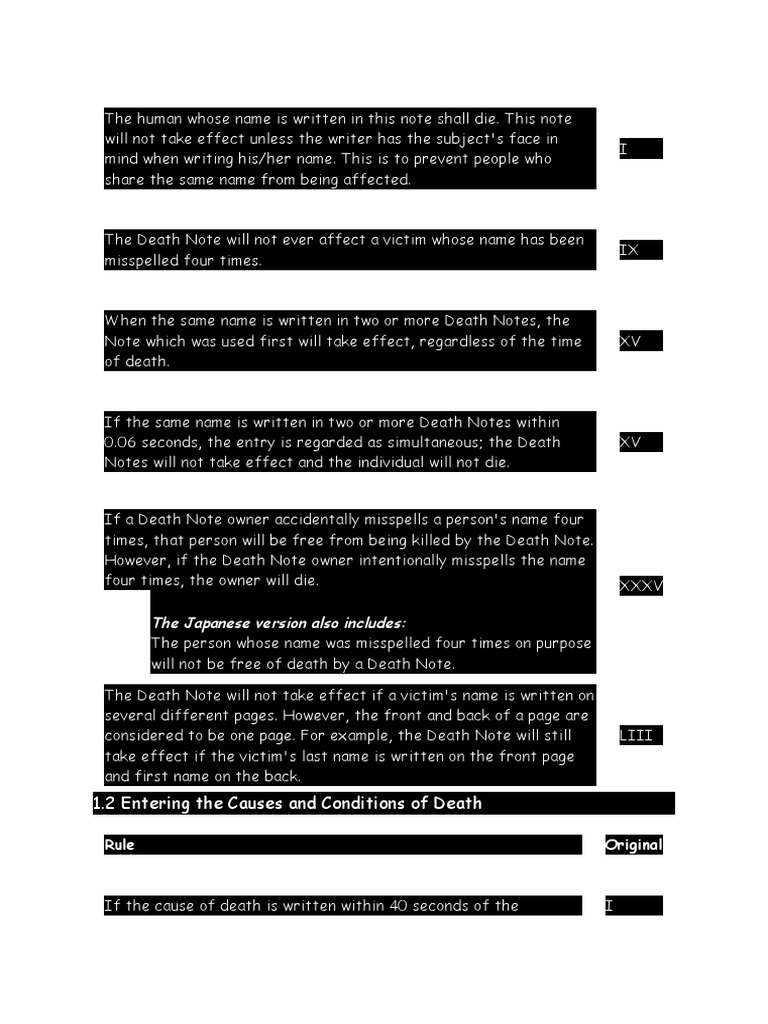 Death Note How To Use It Pages