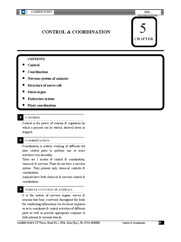5-Control & Coordination (Theory + Ex.) | PDF | Plant Hormone | Hormone