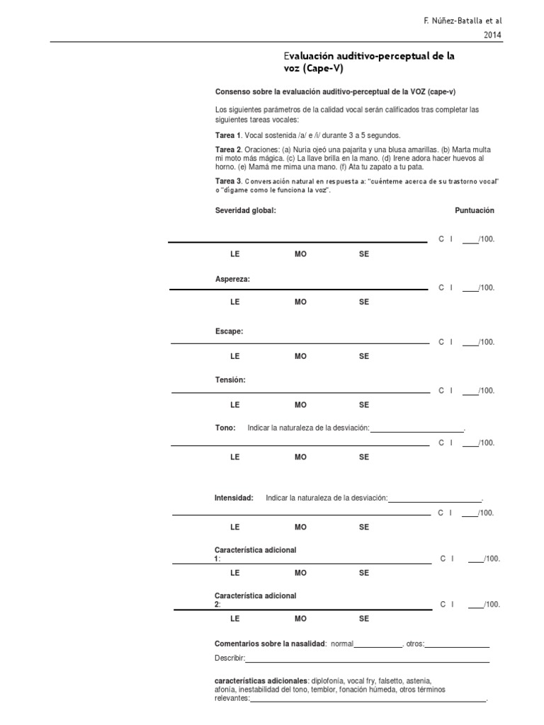 CAPE V Pauta | PDF | Voz humana | Garganta Humana