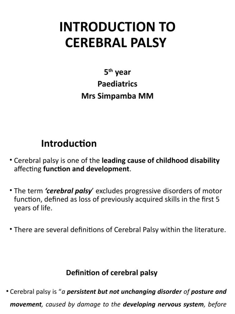 Understanding Cerebral Palsy: A Guide | PDF | Cerebral Palsy | Prenatal ...