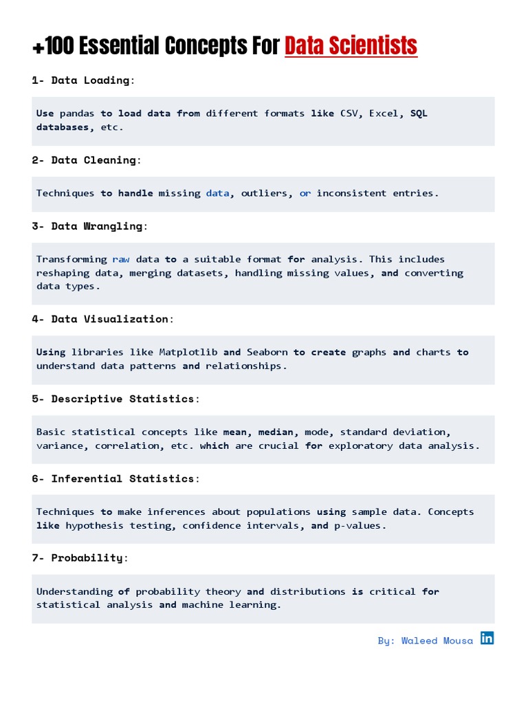 @DataScience - Ir - 111 Essential Concepts For Data Scientists | Download Free PDF | Machine ...