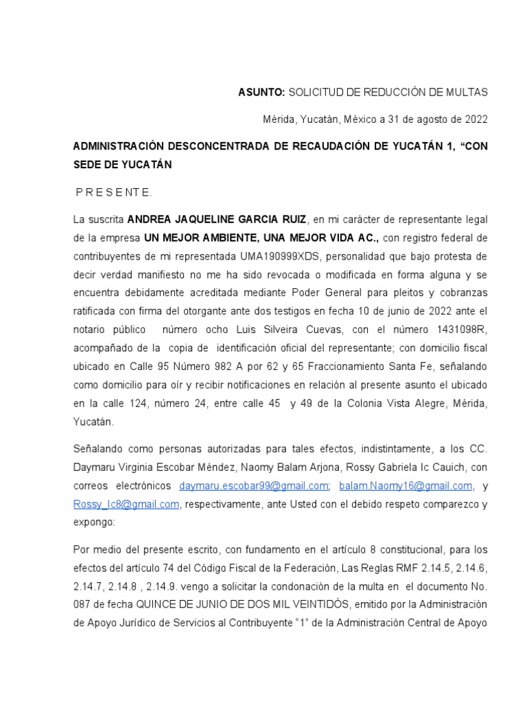 Ada o Ejercicicio 2. - Condonacion de Multas 2022 | PDF | Multa (pena) | Contribuyente