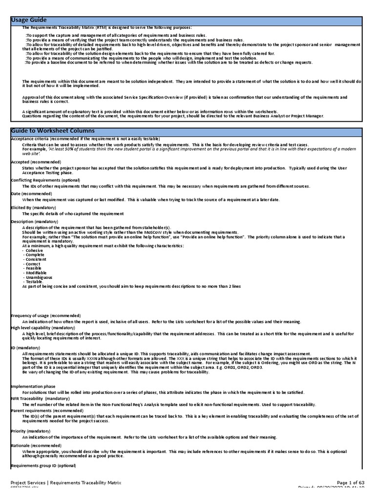 Contoh Requirements Matrix | PDF | Security | Computer Security