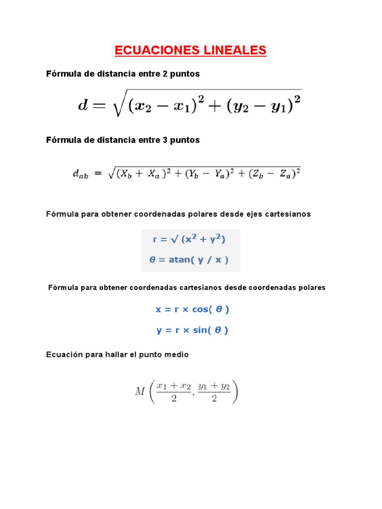 Formulas de Algebra | PDF | Matriz (Matemáticas) | Vector Euclidiano