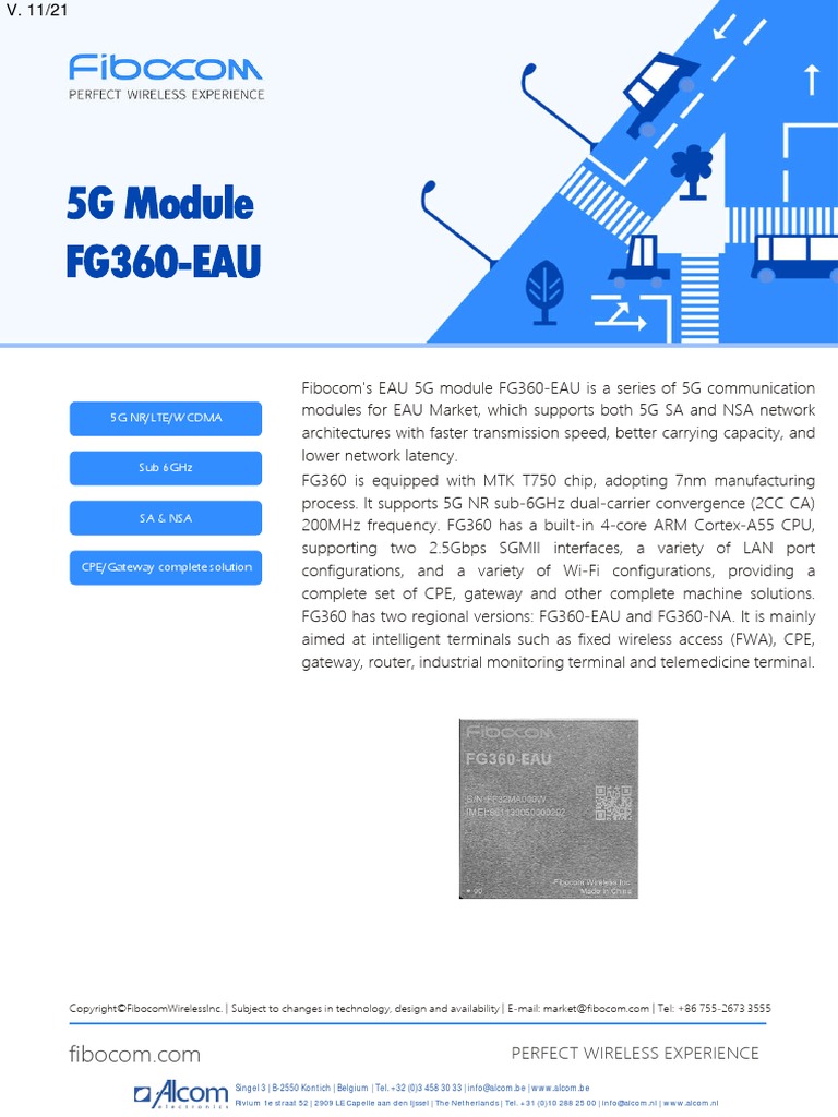 Fibocom FG360 EAU Datasheet - V1.7 | PDF | Electrical Engineering | Computer Hardware