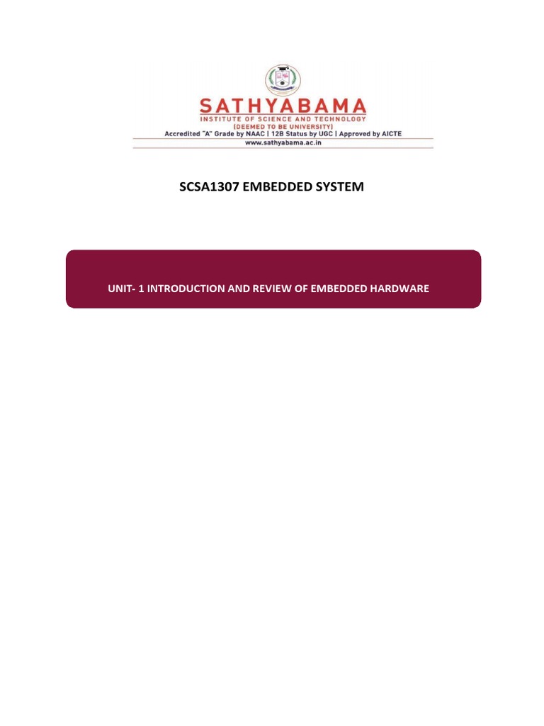 UNIT-1 Notes Embedded Systems | PDF