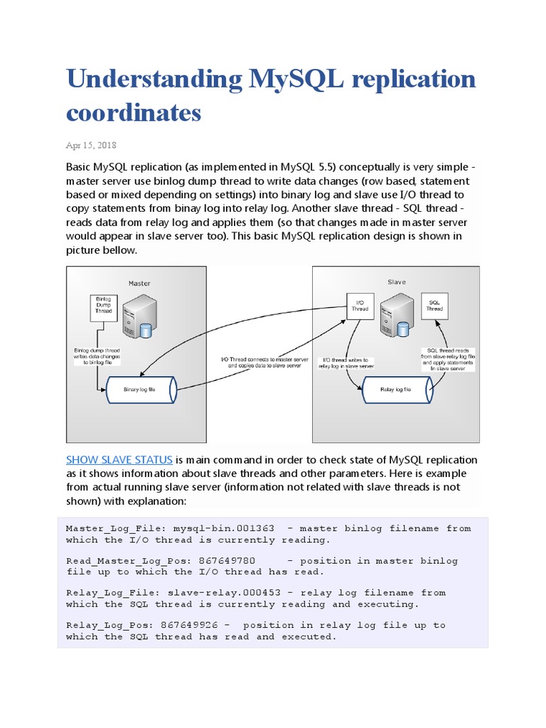 Mysql Replication Status Pdf My Sql Computer File 