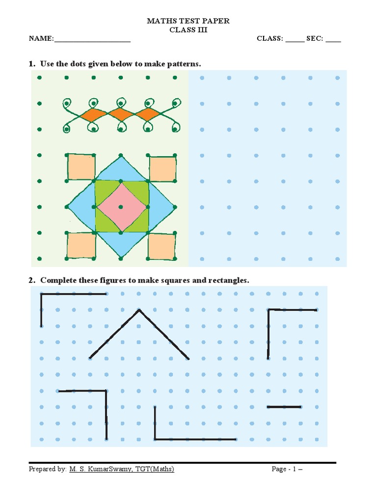 Maths Class III Worksheet For Fa1 Revision | PDF