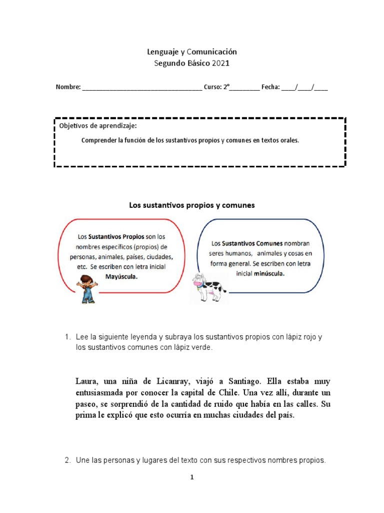 19 2° Sustantivos Propios y Comunes | PDF
