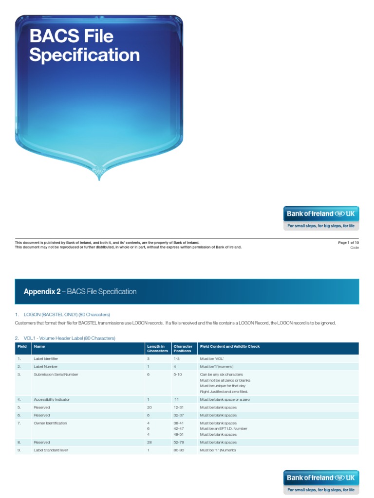 BACS File Spec | PDF | Debit Card | Business
