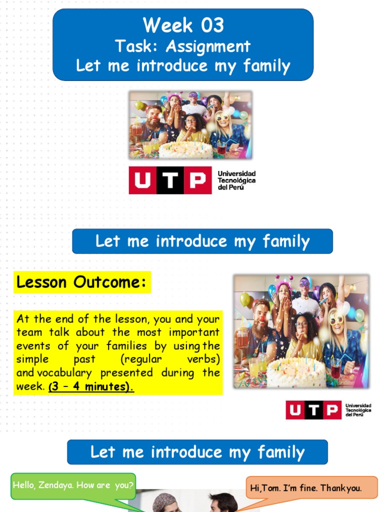 Week 03 - Task Assignment - Let Me Introduce My Family | PDF