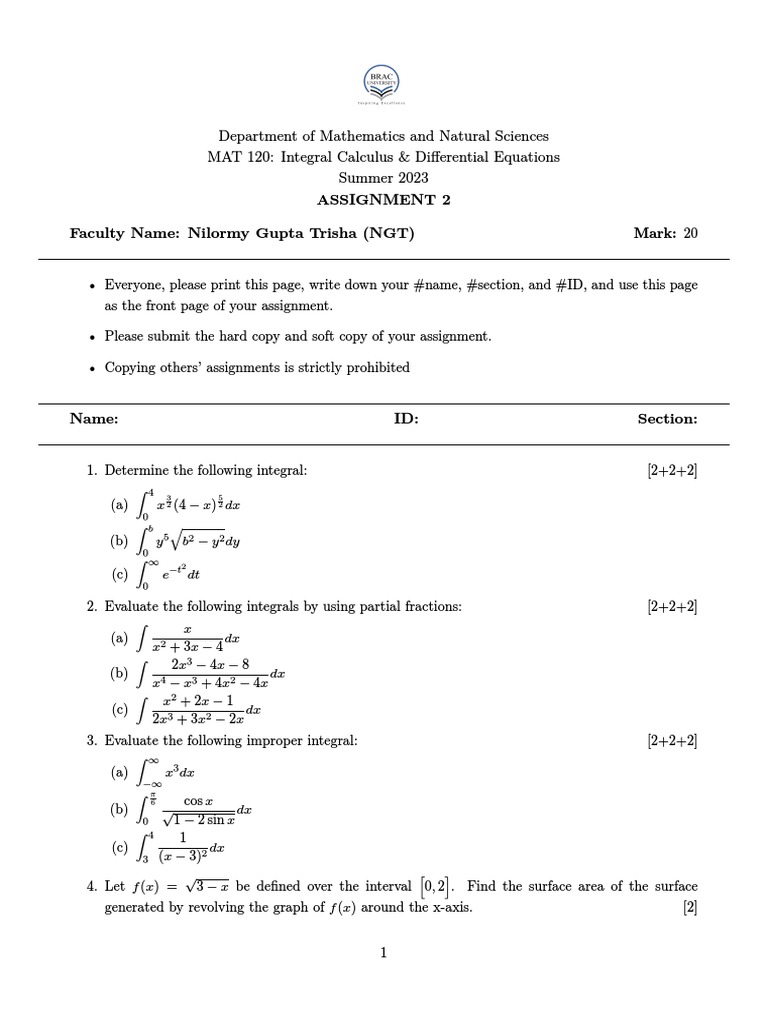 MAT120 Assignment 2 | PDF