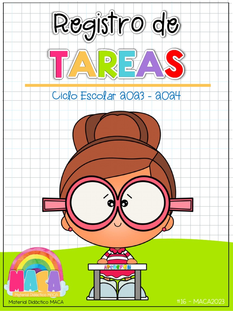 Registro de Tareas Material Didáctico Maca 2023-2024 | PDF