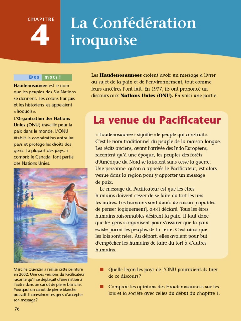 Leçons de la Confédération iroquoise | PDF | Iroquois | Peuples ...
