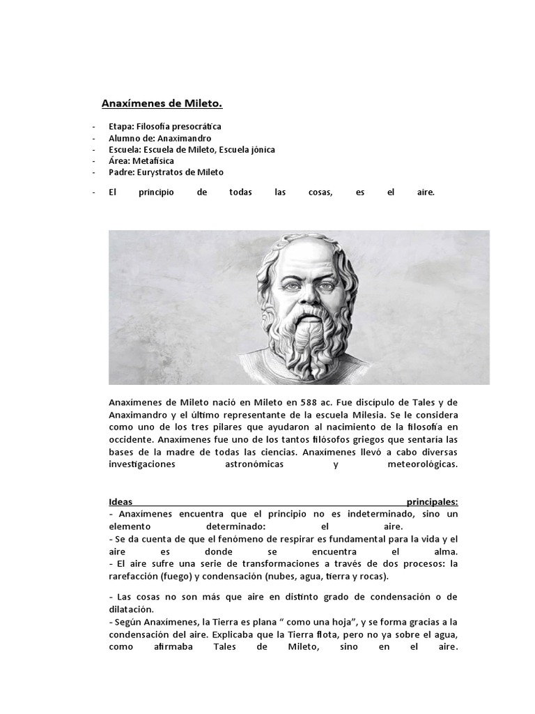 Anaxímenes de Mileto | PDF