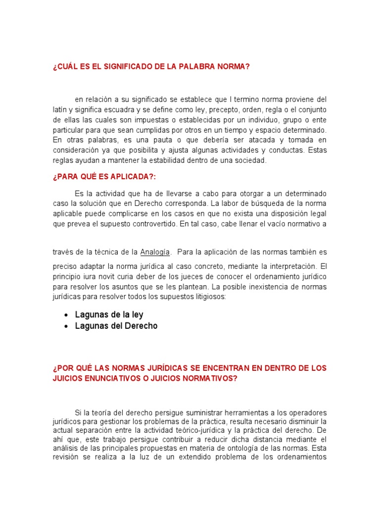 CUÁL ES EL SIGNIFICADO DE LA PALABRA NORMA y 4 mas (1) | PDF