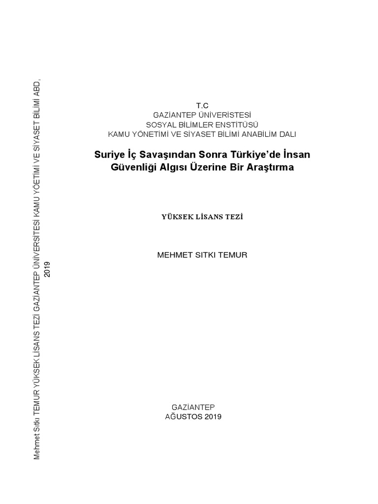 Mehmet Sitki Temur (Tez PDF) | PDF