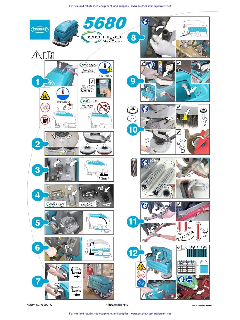 Tennant 5680 Use and Care Wall Chart | PDF | Technology & Engineering