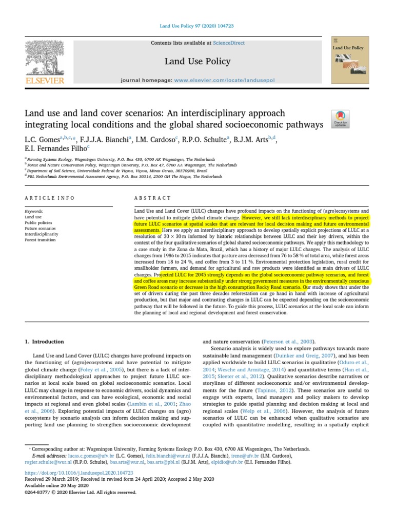 Gomes Et Al 2020 | PDF | Deforestation | Agriculture Gomes Et Al 2020 | PDF | Deforestation | Agriculture