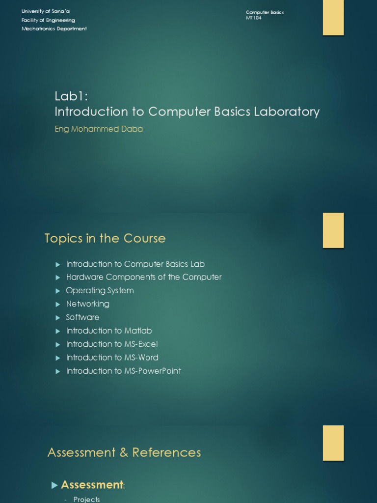 Lab1 - Introduction To Computer Basics Laboratory | PDF | Central ... Lab1 - Introduction To Computer Basics Laboratory | PDF | Central ...